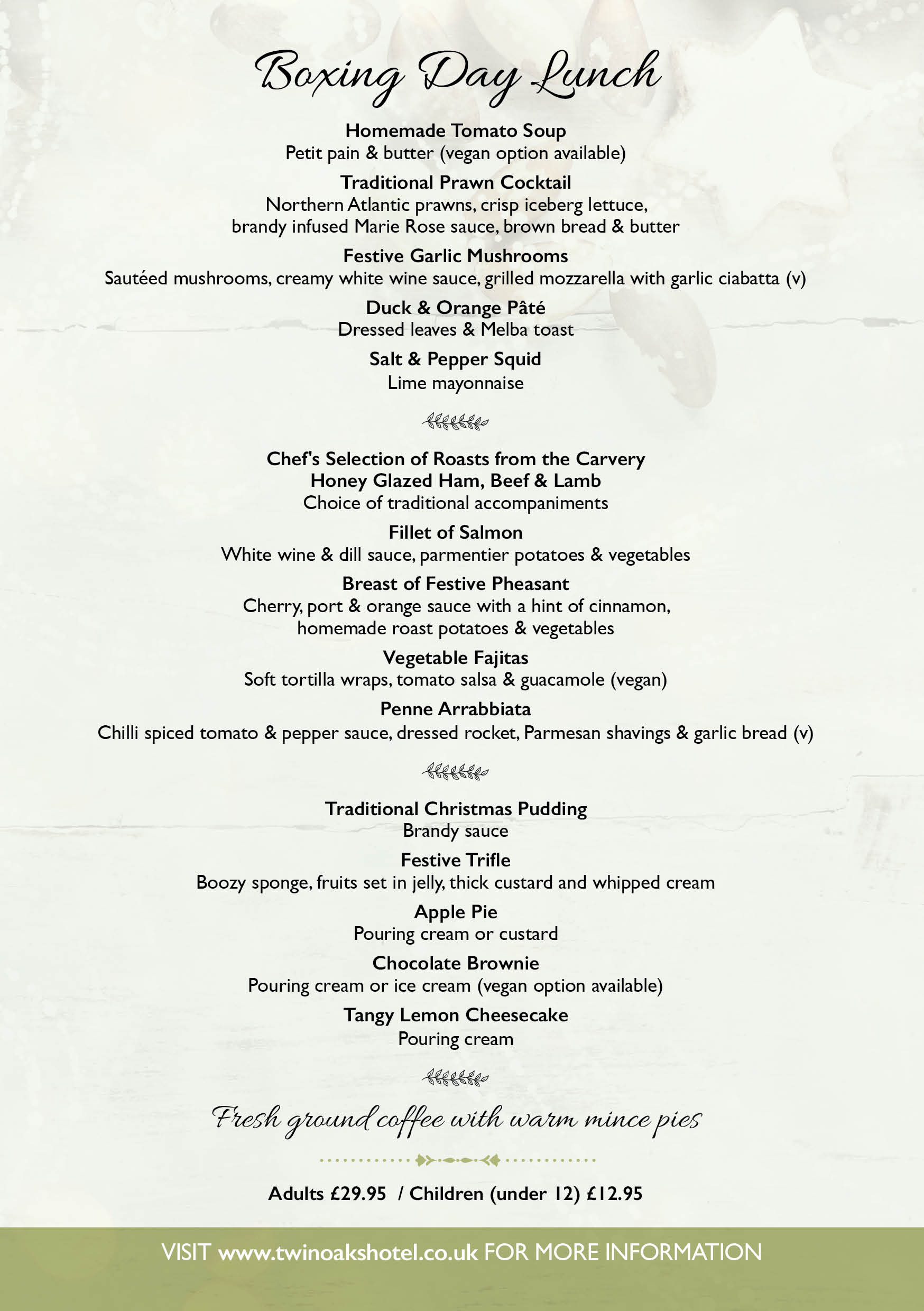 Christmas & New Year – Hotel Chesterfield – Twin Oaks Hotel Bed And ...